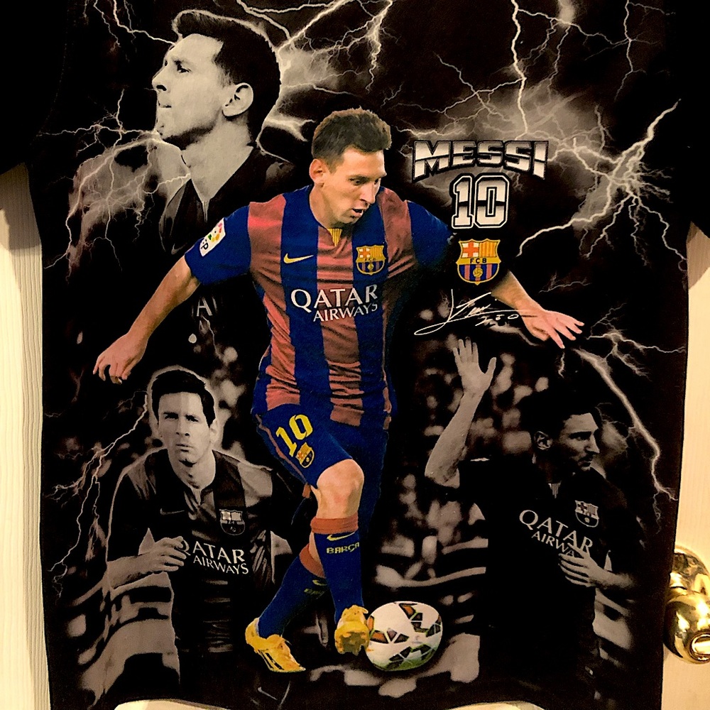 Lionel Messi 10 Fcb Qatar Soccer Football Shirt - Gem